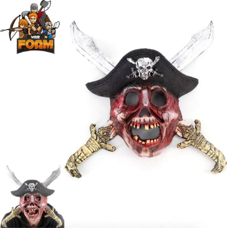 Scary Pirate Skull Crossed Swords Hat Mask For Cosplay Halloween ...